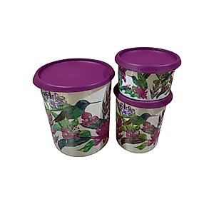 New Tupperware Hummingbird One Touch Canister with Easy Open Seal Set of 3