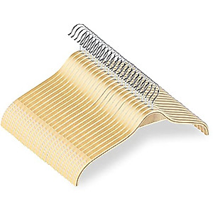 DEDU Wooden Hangers Lightweight 24 Pack, Coat Hangers for Closet Space Saving, Slim Suit Hangers Wood with Soft Rubber Non Slip Strip for Wamisole, Wedding Dress, Sweater (Natural Finish)