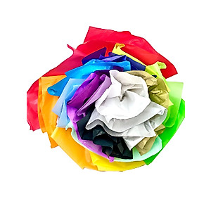 Tissue Paper for Gift Wrapping (100 Sheets) 20 Assorted Colors, Gift Bags, Packaging, Floral, Birthday, Holidays, Christmas, Halloween, and DIY Crafts 15" X 20" Inch