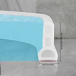 GenericBrands 59 Inch Collapsible Shower Water Dam Threshold, Bathroom Water Stopper Barrier Keeps Water Inside Dry and Wet Separation for Sink or Shower