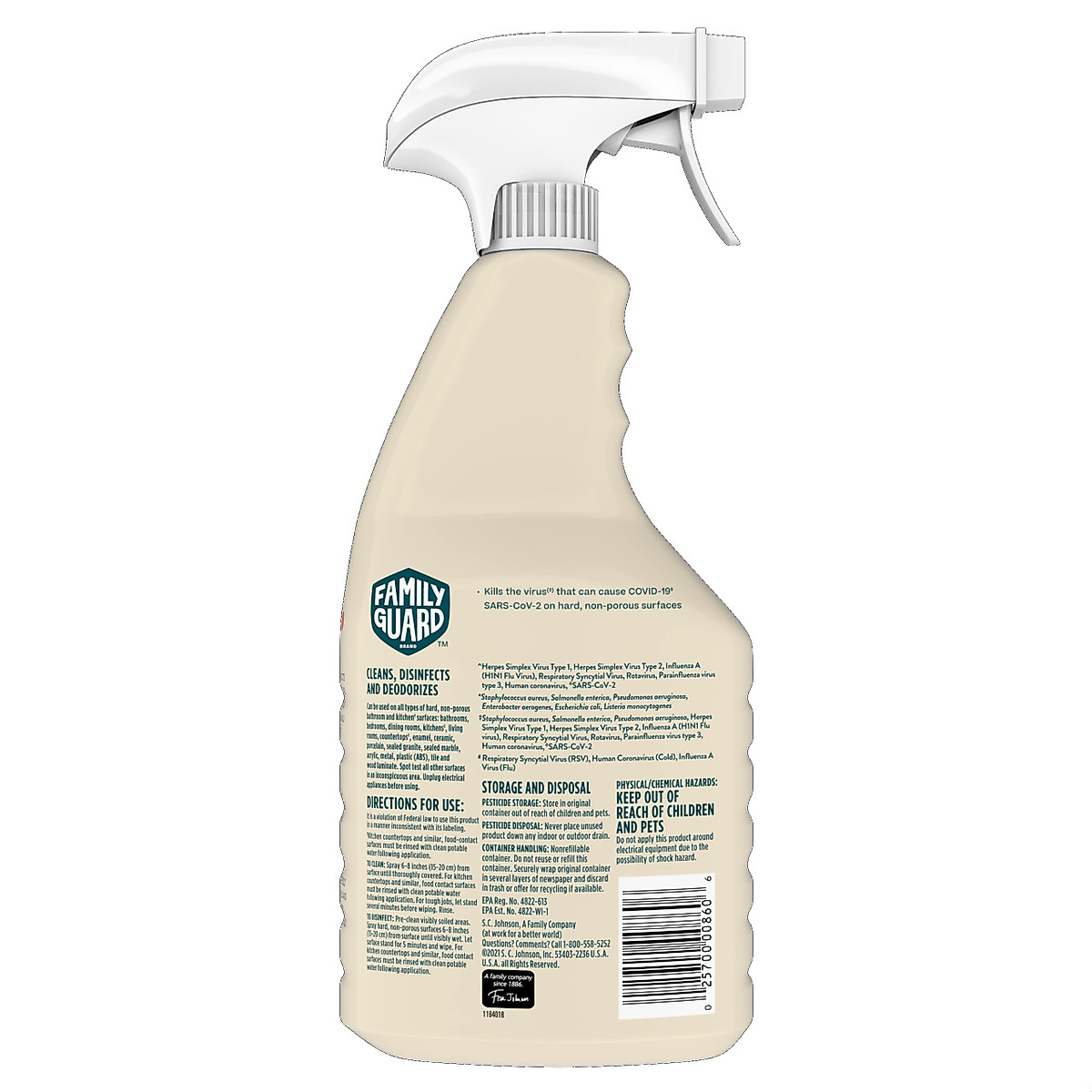 Family Guard Brand Disinfectant Spray Trigger & Multi Surface Cleaner, Antibacterial Spray, Expertly Formulated for Use In Homes with Children & Pets, Citrus Scent, 32 oz (Pack of 1)