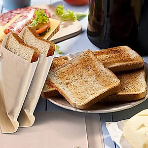 Tezam Toaster Bags Reusable for Grilled Cheese Sandwiches | Safest On The Market - 100% BPA & Gluten Free | Non Stick Toast Bag (10PCS)