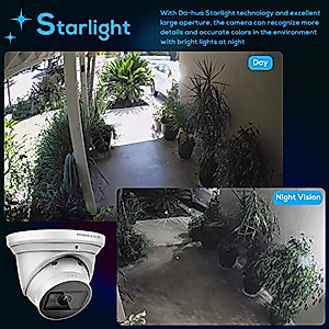 PANOEAGLE Starlight 8MP POE IP Camera Turret, Outdoor 4K Security Camera with Human Vehicle Detection, Built-in Mic, SD Card Slot, 98ft IR Night Vision, 2.8mm Wide Angle Lens, IP67 Waterproof, IVS