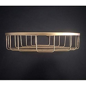 BESTOYARD European Style Brass Antique Corner Wall Mount Shower Basket Storage Rack Shelf Caddy Organizer for Bathroom Toilet Kitchen