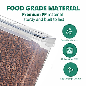 SirContainers Cereal Containers Storage - 4 Pack Airtight Food Storage Containers Large Cereal Dispenser 4 Liter Plastic Storage Containers with Lids