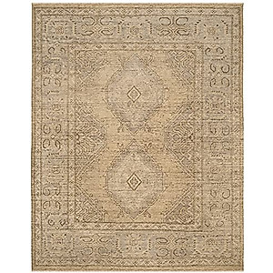 SAFAVIEH Izmir Collection 8' x 10' Gold / Grey IZM180A Hand-Knotted Traditional Premium New Zealand Wool Area Rug