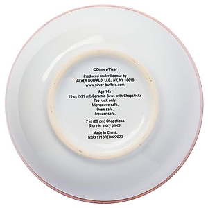 Silver Buffalo Disney Pixar Monsters Inc Harryhausen's Octopus Chef Sushi Bar Ceramic Ramen Noodle Rice Bowl with Chopsticks and Spoon, Microwave Safe, 20 Ounces