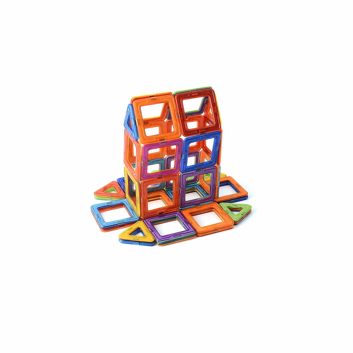 JDBF 46 pcs Magnetic Tiles Building Blocks Stem Toys for Toddlers Learning Kids Educational Construction Toys Set for Kids Ages Aged 3+