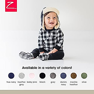 Zutano Cozie Fleece Unisex Toddler and Baby Trapper Hat, Cold-Weather Hat for Little Boys and Girls, Mocha Heather, 6 Months