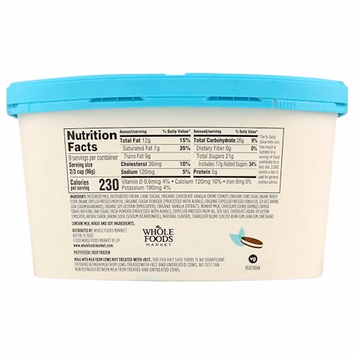 365 by Whole Foods Market, Ice Cream Cookies And Cream, 1.5 Quart