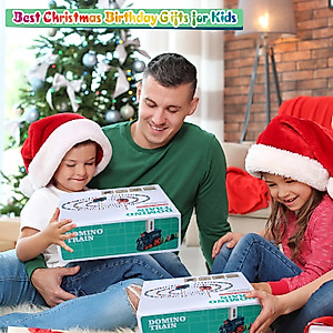 CLAPET Domino Train Sets Toys for Kids Ages 3-8, 120PCS STEM Building Montessori Toys Gifts for 4 5 6 7 Year Old Boys Girls Toddler