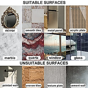 AccEncyc 6 Pack Shower Caddy Adhesive Replacement Heavy Duty Strong Sticky Hooks for Bathroom Shower Caddy Corner Shelf Clear - 2 Pack Three-Hook Adhesive and 4 Pack Double-Hook Adhesive