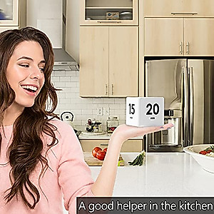 NIANWUDU Cube Timer, Kitchen Timer for Time Management and Countdown Settings 15-20-30-60 Minutes
