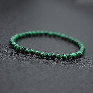 KIKILA 4mm Mini Gemstone Energy Bracelets Crushed Stone Beaded Bracelet Natural Stone Charm Beaded Small Couples Bracelets for Women