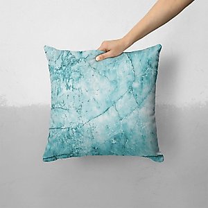 iiRov Cracked Turquise Marble Surface - Custom Decorative Home Decor Indoor or Outdoor Throw Pillow Cover for Sofa, Bed or Couch Cushion (Pillow CASE Cover ONLY)