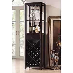 Acme Casey 1-Drawer Wine Cabinet with Glass Rack in Espresso