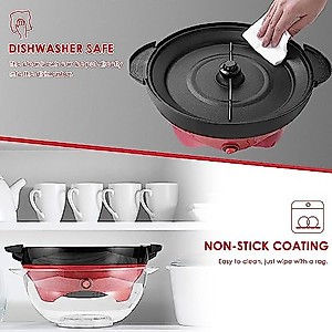 TLGREEN 6 Quart Popcorn Machine, Stir Crazy Popcorn Popper Machine, Electric Hot Oil Popcorn Maker Machine, with Nonstick Plate & Stirring Rod, Large Lid for Serving Bowl and Two Measuring Cups