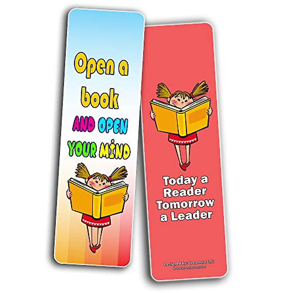 Creanoso Fantastic Reading Bookmarks for Kids (60-Pack) – Awesome Book Page Marker Clip Set – Premium Gift for Boys & Girls, Children – Rewards Incentives – Card Stock – Teacher Rewards