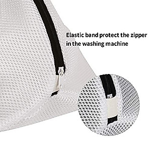 Vivifying Shoe Washing Bag, Set of 3 Mesh Shoe Laundry Bags with Zip Closure for Sneakers, Running Shoes, Socks, Bras