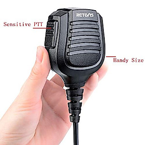 Retevis 2 Pin Walkie Talkie Speaker Microphone with 3.5MM Jack Compatible with Retevis RT22 RT21 RT68 RT19 H-777 RT15 RT22S RT86 RT18 RB18 RT27 RT5R RT1 Baofeng UV-5R BF-F8HP 2 Way Radio(2 Pack)