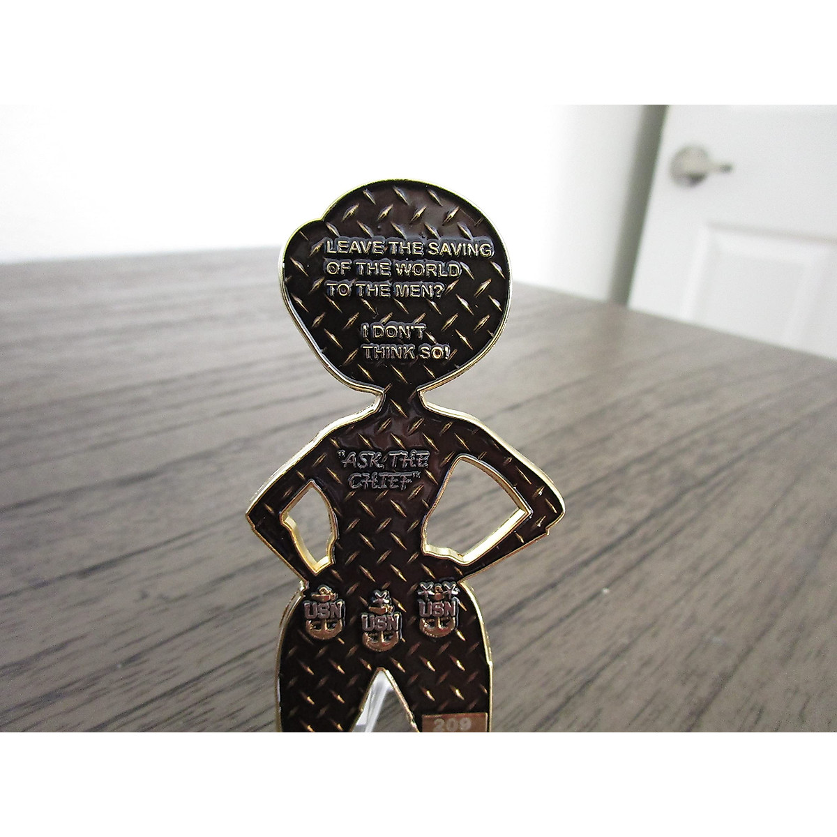 United States Navy Superhero Elastigirl Mrs Incredibles Leave Saving The World to The Men I Don't Think So! Ask The Chief Serialized Challenge Coin