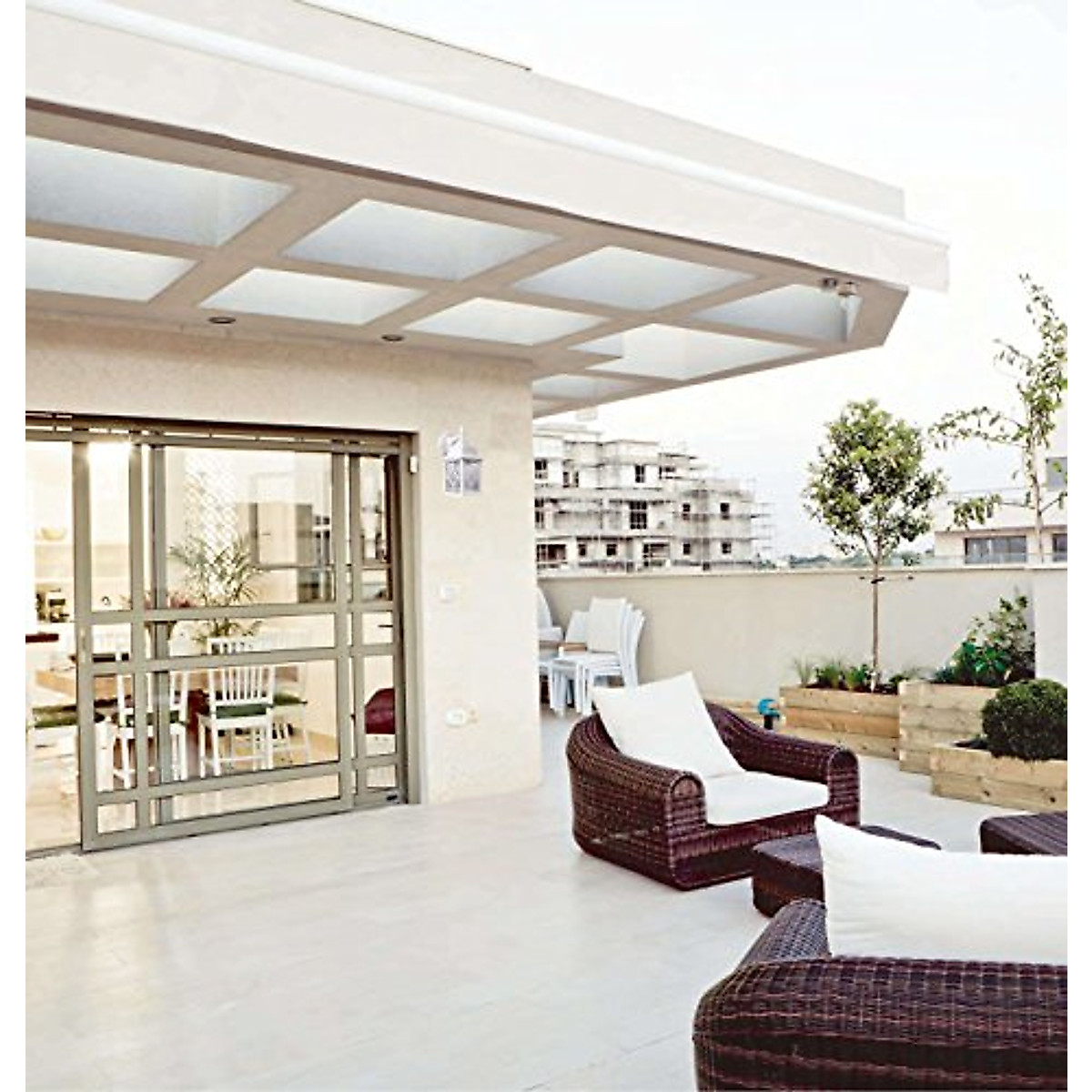 LIT-PaTH Outdoor LED Wall Lantern, Wall Sconce as Porch Light, 11W, 1000 Lumen, 5000K Daylight White, Aluminum Housing Plus Glass, Matte White Finish, ETL Qualified