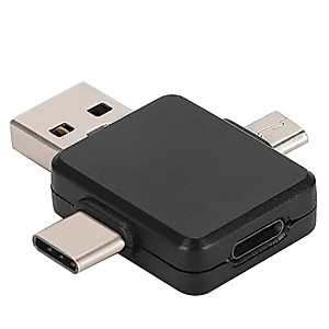 💕Romantic Valentine's Day💕 USB Adapter Type-c, Leftwei Compact Size Two in One Powerful Data Transmission USB Adapter, Data Transmission Adapter, Smart Phone for Type-C Device(Black)
