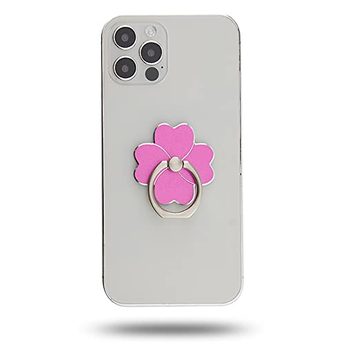 Lucky Grass Cell Phone Ring Holder for Hand, Zinc Alloy Phone Back Ring Grip for Finger or Case (Pink)