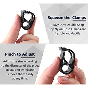 Rierdge 6 Pcs Plastic Tubing Clamps Adjustable Tube Clamp 0.236-0.472 Inch, 6-12 mm Flow Control Hose Clamp Tube Laboratory Pinch Valve Syphon Pipe Clamp (Black)