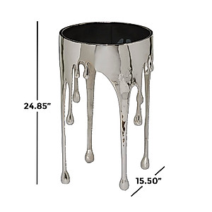Deco 79 Contemporary Aluminum Accent, Side Table 16" x 16" x 25", Silver
