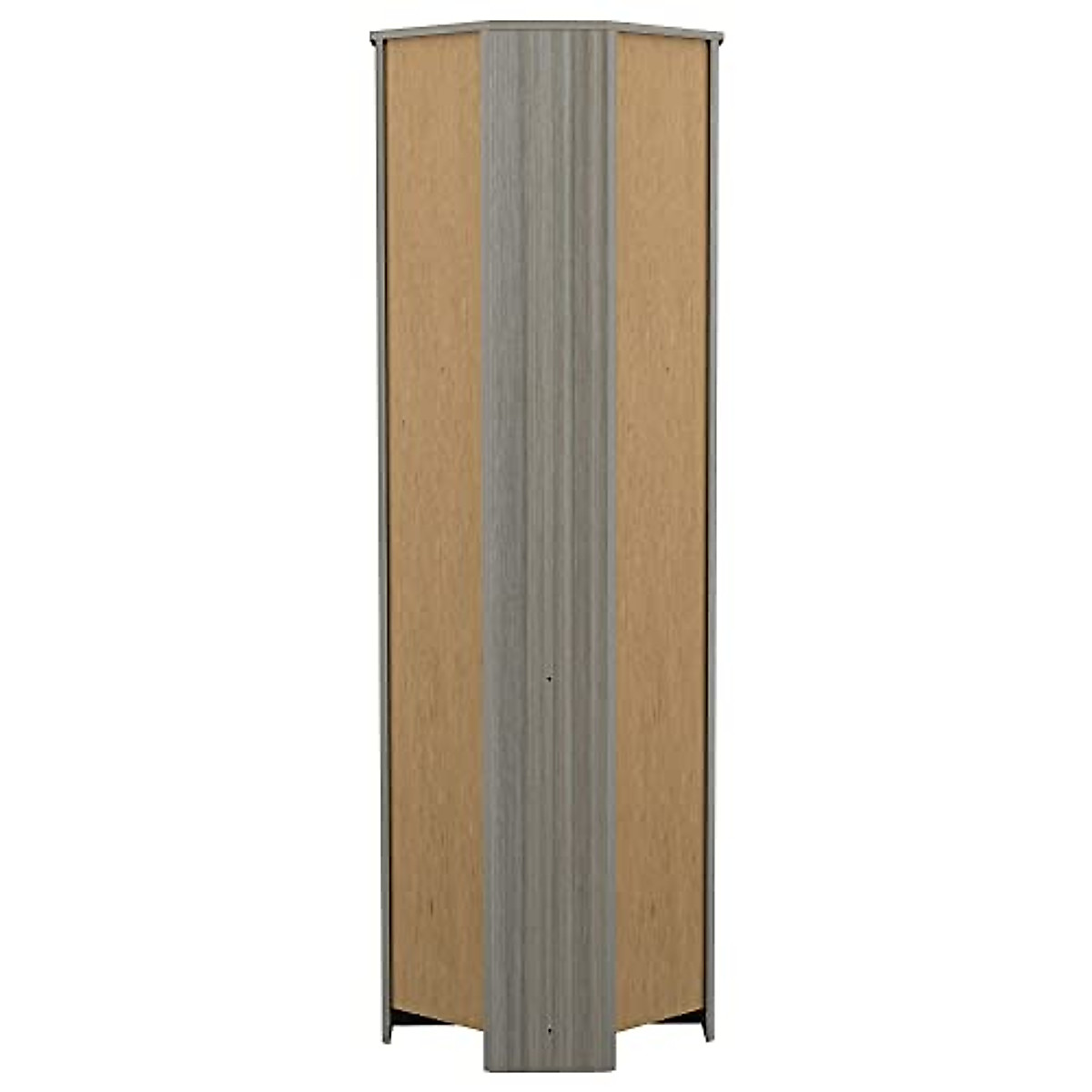 Inval 71" 5-Shelf Corner Bookcase, Gray Smoke Oak