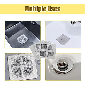 Disposable Floor Drain Hair Catcher Stickers, 4 Inch, Pack of 10, Shower Drain Mesh Stickers for Bathroom, Laundry, Bathtub, Kitchen Sink