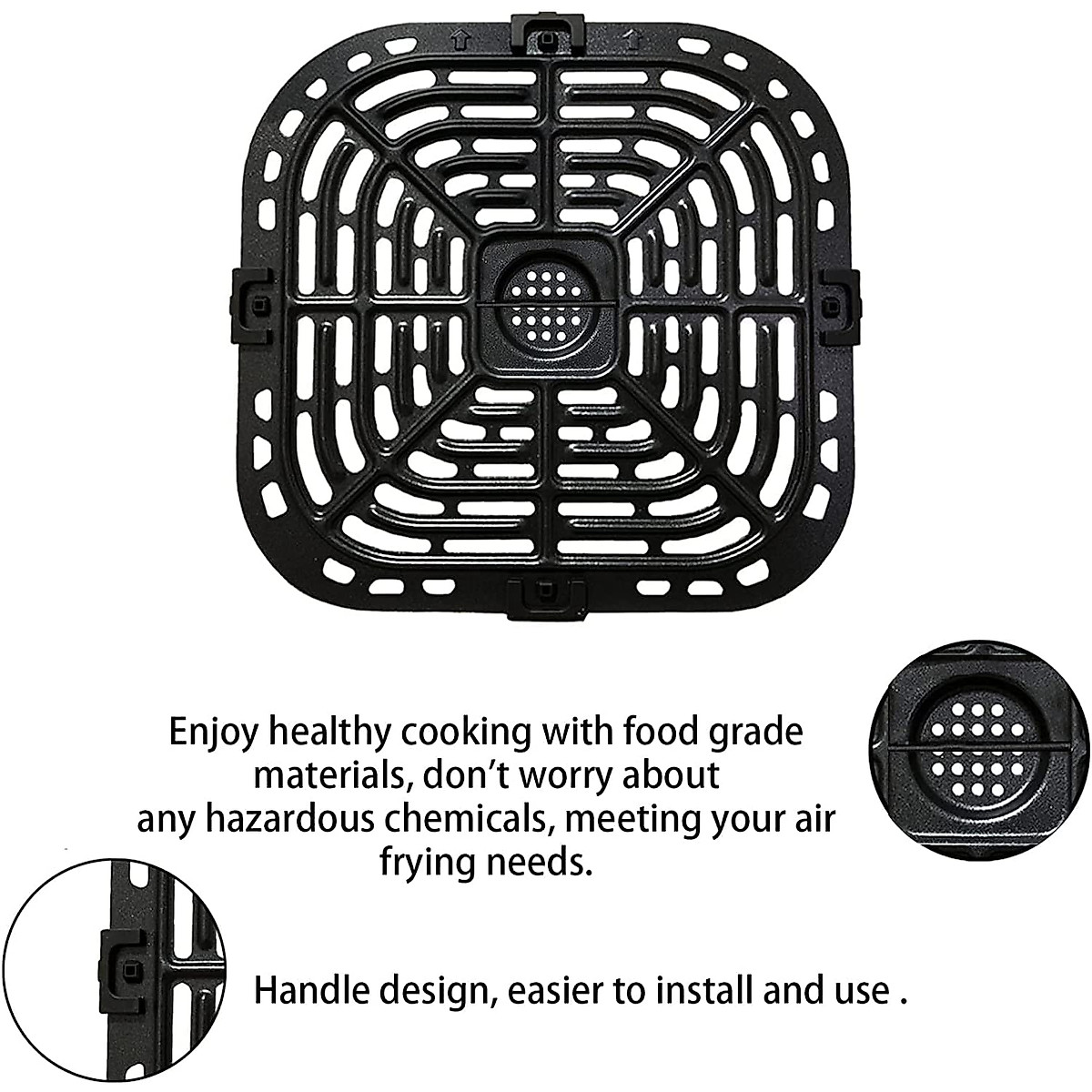 Air Fryer Grill Plate for Instants Vortex Plus Gourmia GAF680/685 6QT Air Fryers, Upgraded Nonstick Air Fryer Crisper Plate Tray Rack for Instants Vortex 5.7QT/6QT Air Fryers, Dishwasher Safe