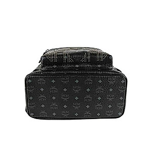 MCM Unisex Black Coated Canvas Studded Medium Backpack MMK8AVE55BK001