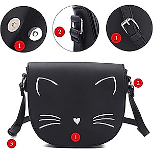 Cute Purses for Teen Girls Small Purse and Crossbody Bags for Women with Chain Strap,Fashion Preteen Purses Cat Black