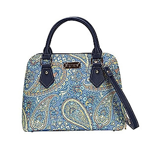 Signare Tapestry Hand & Shoulder Bag for Women |Fashionable Cross Body bag Purses for Woman |Satchel Bag for Women Girls Teen with Paisley Design|CONV-PAIS