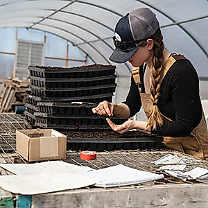 WEWBABY Seed Starter Tray, 10 Pack Thickened Seed Starter Kit BPA Free for Seed Propagation 50 Cell Seedling Starter Trays with Drain Holes Reusable for Microgreens, Planting Seedling