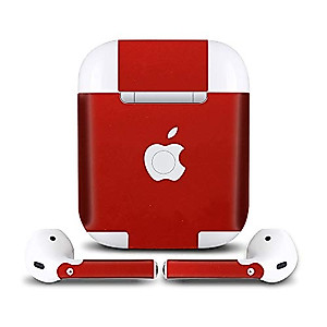 IPG for AirPods 1-2 Stickers Wraps Adhesive Decal Skin for case and Ear Pieces Protective and Decorative Set (Red Pearl)