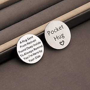 TGBJE Memorial Hug Token Gift Sympathy Gift Loss of Loved One Gift Remembrance Pocket Token Gift Bereavement Coin Gift (Heaven Token)