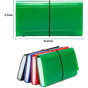 SEEKIND Expanding File Folder 4 Pack, 10.4' 5.5' Receipt Organizer Folder Accordion Folder Document with 13 Pocket for Office,Cards,Tickets-Water Resis