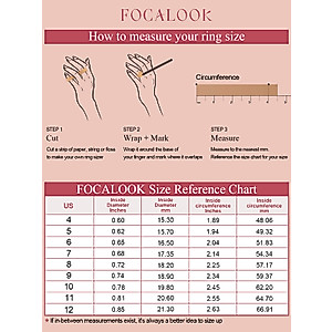 FOCALOOK Womens Rainbow Ring Fashion Fun Ring Triple Interlocked Fidget Ring (Rainbow,8)