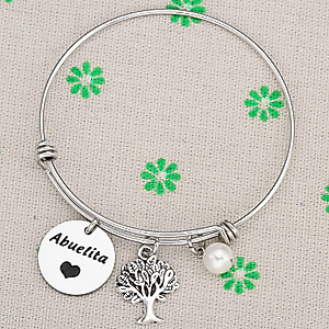 AHAETH Abuelita Gifts Bracelet for Women in Spanish Jewelry Abuela Present Best Abuelita ever Bracelets Abuelita Bracelet
