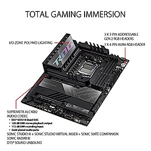 ASUS ROG Crosshair X670E Hero (WiFi 6E) Socket AM5 (LGA 1718) Ryzen 7000 Gaming Motherboard(18+2 Power Stages, PCIe® 5.0, DDR5,5xM.2 Slots,Front-Panel USB 3.2 Gen 2x2, USB4®, Wi-Fi 6E)