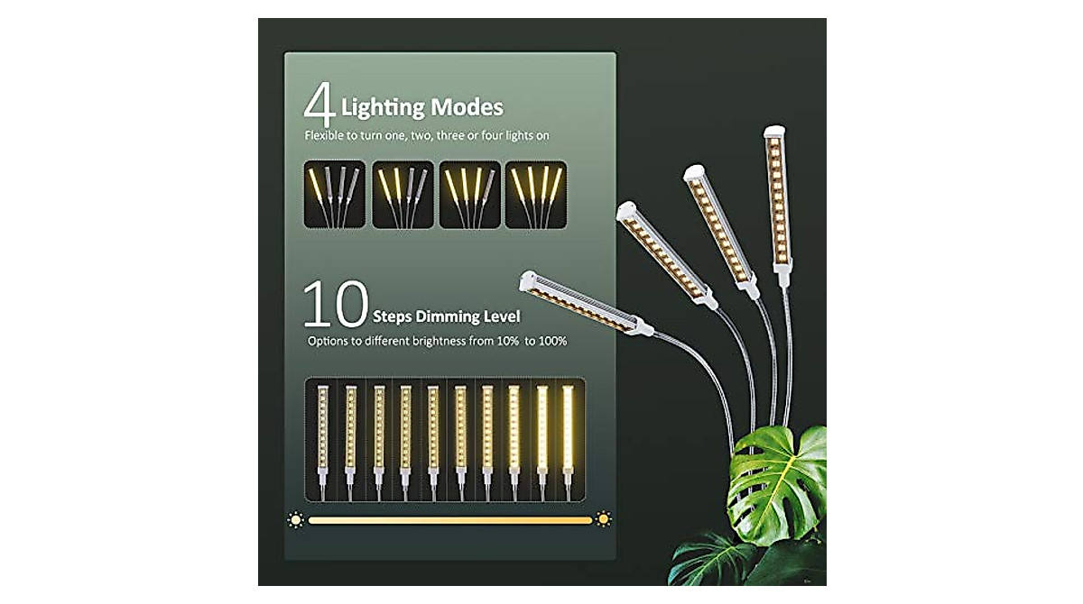 Full Spectrum Plant Grow Light with LCD Timer & Table Clip