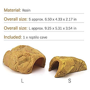 La La Pet® Reptile Hide Box Reptile Hideouts Large Resin Rock Gecko Hides and Caves Lizard Habitat Decor Small Animal Hideaway for Spiders Snake Frog Turtle Amphibians
