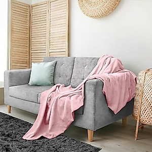 Utopia Bedding Dusky Pink 100% Cotton Blanket [Queen Size - 90x90 Inch] 350GSM Lightweight, Soft and Breathable Thermal Blanket for All Seasons