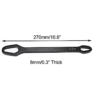 YWHWXB Double Ended Multifunctional Universal Wrench, 5/16”-1/2”, 9/16”-7/8” Self-Tightening Wrench, Chrome Vanadium Steel Repair Tool
