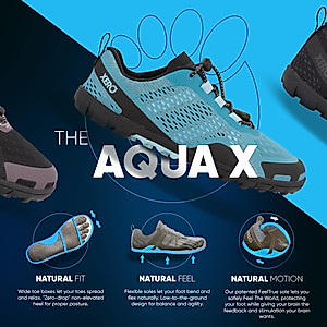 Xero Shoes Barefoot Water Shoes for Women | Aqua X Sport Women's Water Shoes | Wide Toe Box, Zero Drop Heel, Minimalist for Beach, Hiking, Running | Surf, Size 5.5
