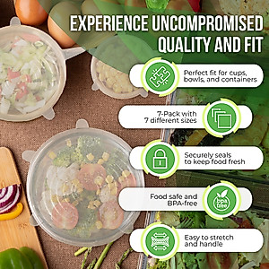 Reusable Silicone Stretch Lids - Stretchy Silicone Lids For Bowls - Reusable Silicone Bowl Covers Reusable - Silicone Covers For Bowls - Silicone Covers For Bowls - Silicone Microwave Cover