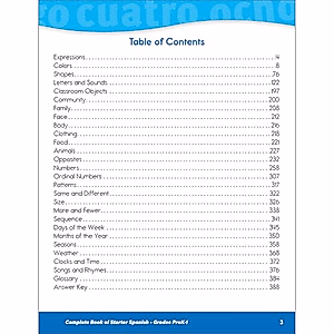 Complete Book of Starter Spanish Workbook for Kids, PreK-Grade 1 Spanish Learning, Basic Spanish Vocabulary, Colors, Shapes, Alphabet, Numbers, Seasons, Weather With Tracing and Coloring Activities
